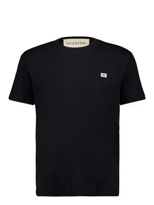 Valentino Garavani Black Cotton Jersey T-Shirt Black