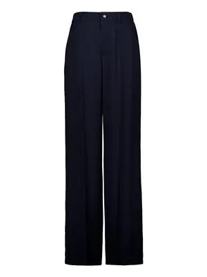 Gucci Silk Viscose Jacquard Wide-leg Trousers - Blue