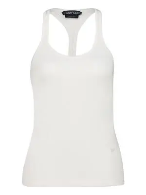 TOM FORD Ribbed Silk Tank Top - White