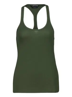 TOM FORD Ribbed Silk Tank Top - Green