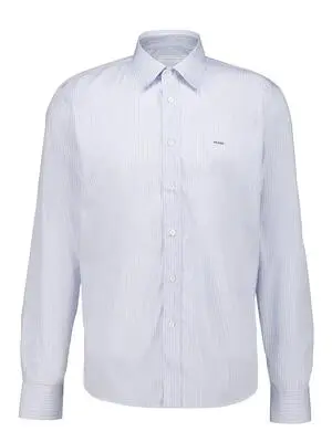 Prada Sky Cotton Shirt With Pearl Buttons - Blue