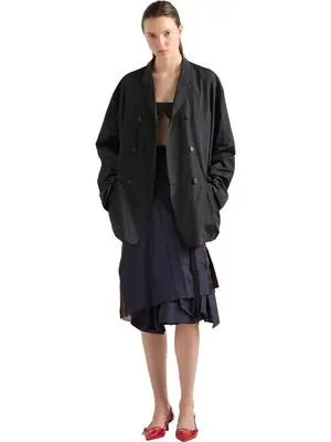 Prada Double-breasted Taffeta Jacket - Black