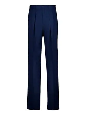 TOM FORD Wool Pleated Trousers - Blue
