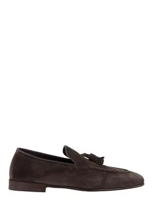 Brunello Cucinelli Suede Tassel Loafers - Brown