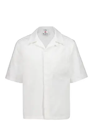 Casablanca Short-sleeve Monogram Cotton Shirt - White