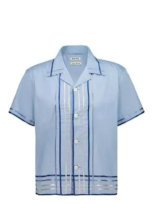 BODE Ribbon Plaid Short Sleeve Shirt - Blue