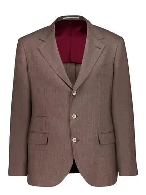 Brunello Cucinelli Nut Délavé Linen Deconstructed Blazer Brown