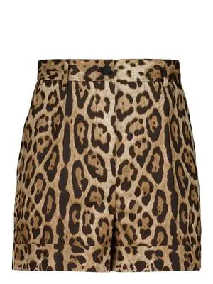 Dolce & Gabbana Leopard-print Cotton Poplin Shorts - Animal Print