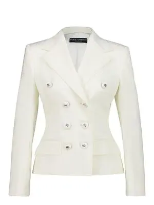 Dolce & Gabbana Double-breasted Twill Blazer - White