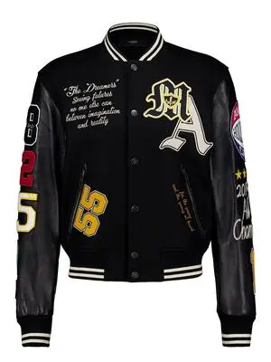 Amiri Varsity Jacket With Chenille Patches - Black