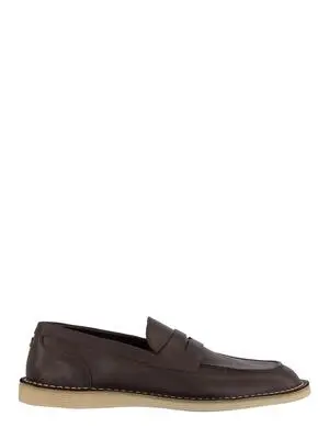 Dolce & Gabbana Leather Loafers With Dg Detail - Brown