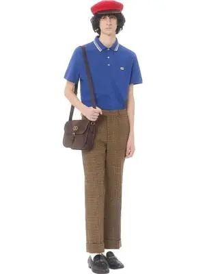 Valentino Garavani Cotton Piqué Polo With Vlogo Patch - Blue