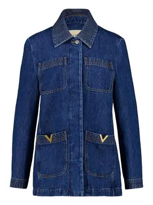Valentino Garavani Medium Denim Caban Jacket - Blue