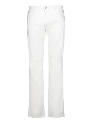 120% Lino Slim Fit Linen-blend 5-pocket Pants - White
