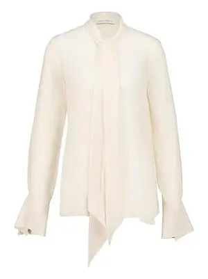 Nina Ricci Satin Lavallière Blouse - White