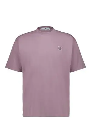 Stone Island Gray Organic Cotton T-shirt - Purple