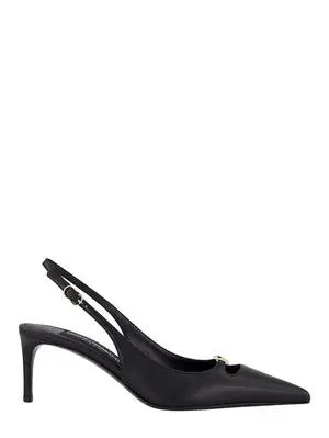 Dolce & Gabbana Silk Nappa Leather Slingbacks - Black