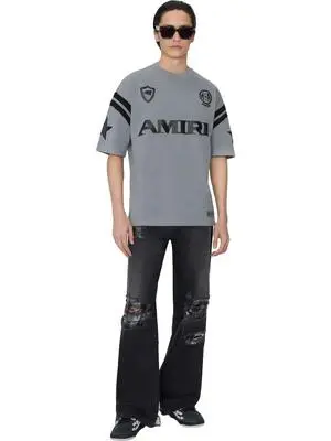 Amiri Flannel Repair Baggy Jeans - Black