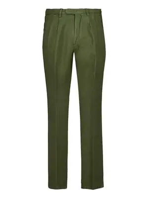 Boglioli Linen Straight Fit Trousers - Green