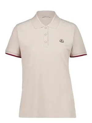 Moncler Cotton Piquet Polo Shirt - Beige
