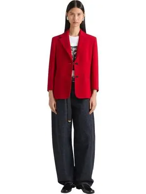 Givenchy Dark Crepe Cady Single-Breasted Jacket Red