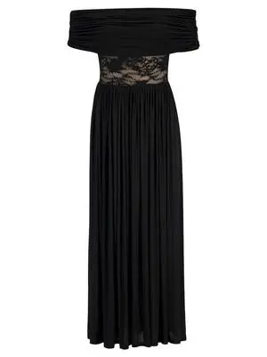 Zimmermann Off-shoulder Lace Panel Dress - Black