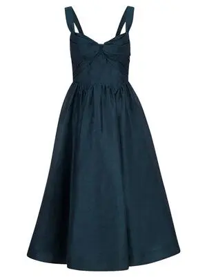 Zimmermann Rebellion Drape Midi Dress - Blue