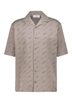 Off-White Cotton Nylon Jacquard Bowling Shirt - Beige
