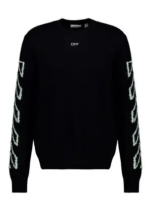 Off-White Diag Outline Knit Jumper - Black