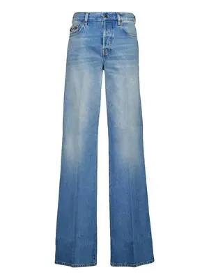 Gucci Light Flared Denim Trousers - Blue