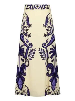 Johanna Ortiz Printed Silk Crêpe De Chine Skirt - Multicolour