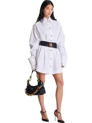 Balmain Poplin Shirt Dress - White
