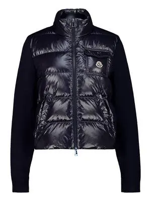 MONCLER Padded Zip-Up Wool Cardigan
