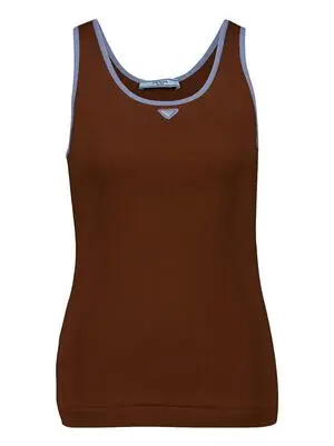 Prada Cotton Jersey Tank Top - Brown