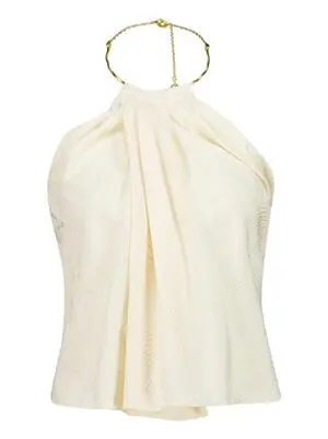 Johanna Ortiz Jacquard Halter Top - Beige