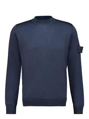 Stone Island Virgin Wool Crewneck Jumper - Blue