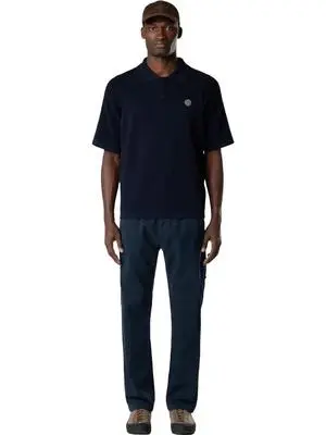 Stone Island Navy Micro Stitch Soft Organic Cotton Polo - Blue