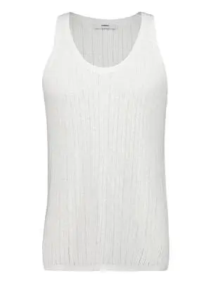 Commas White Thank Pointelle Knit Cotton Tank White