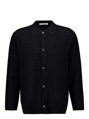 Commas Long Sleeve Buttoned Knit Cotton Shirt - Black