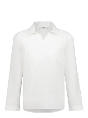 Commas Long Sleeve Smock Cotton Shirt - White