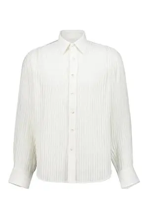 Commas Sheer Striped Linen Shirt - White