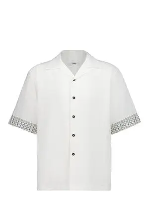 Commas Braided Camp Collar Shirt - White