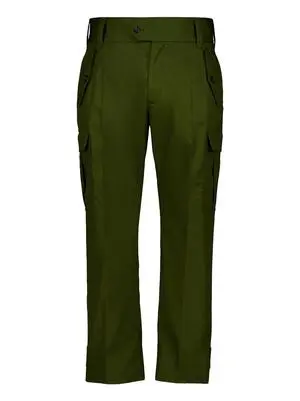 Alexander McQueen Cotton Gabardine Cargo Trousers - Green