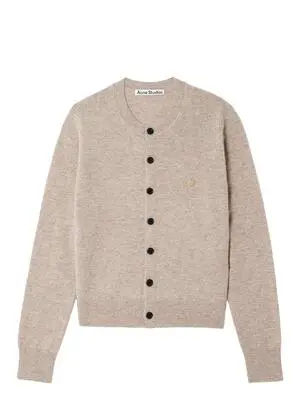 Acne Studios Acne Studios Appliquéd Wool-Blend Cardigan Beige