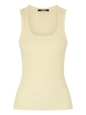 Jacquemus Ribbed Cotton-jersey Tank - Yellow