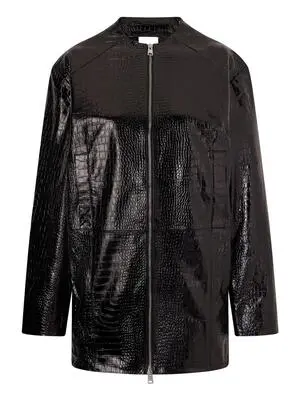 ESSE STUDIOS Nix Croc-effect Leather Jacket - Black