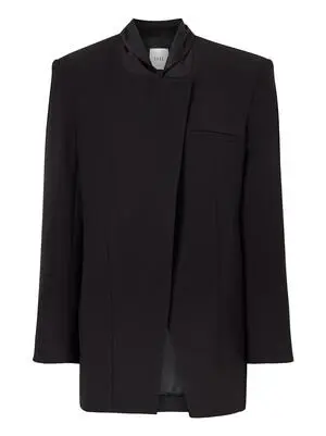 ESSE STUDIOS Portia Satin-trimmed Crepe Blazer - Black