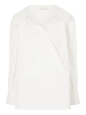 Altuzarra Arthur Wrap-effect Poplin Blouse - White