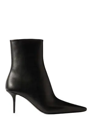 Saint Laurent Ashley Leather Ankle Boots - Black