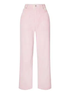 Marni Distressed High-rise Wide-leg Jeans - Pastel Pink